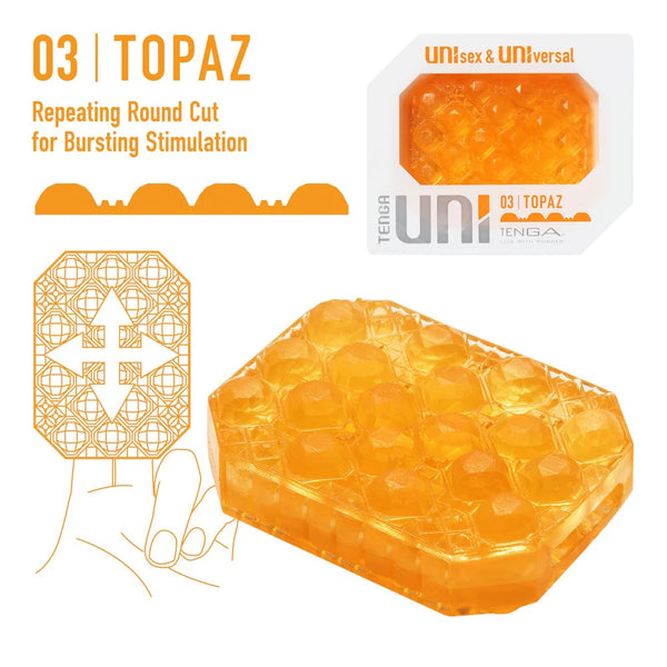 Tenga Uni - Textured Grinder & Stroker Sleeve - Topaz | RodeoH